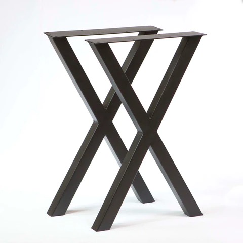 PLUS Writing desk table X legs, Black Powder Coated, 1 Pair – Home Madera